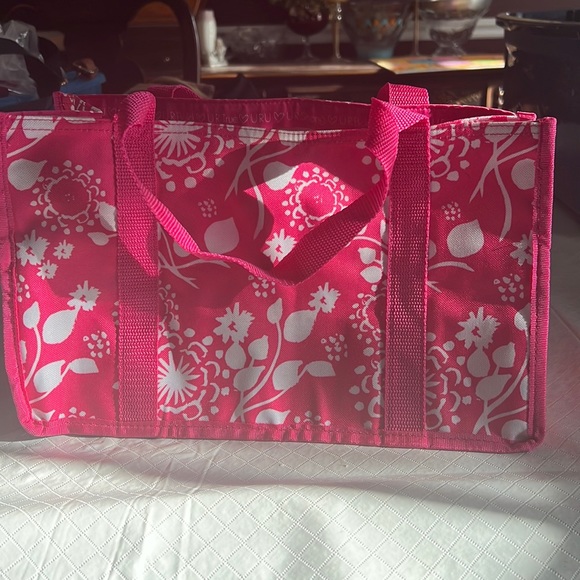 thirty-one | Bags | Nwot Thirtyone Small Organizer Tote Pink White ...